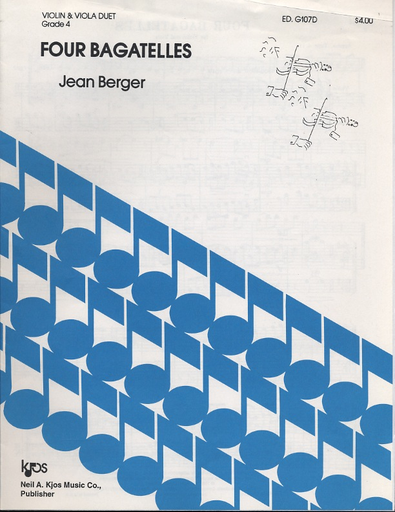 Berger, Jean: Four Bagatelles for Violin & Viola - Metzler Violin Shop Inc.