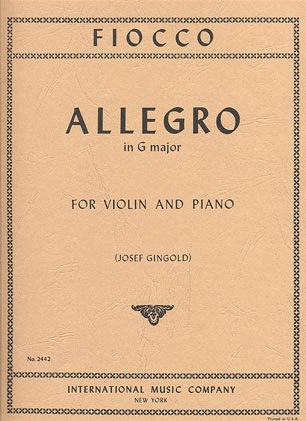 Fiocco, J.H. (Gingold): Allegro (violin & piano) - Metzler Violin Shop Inc.