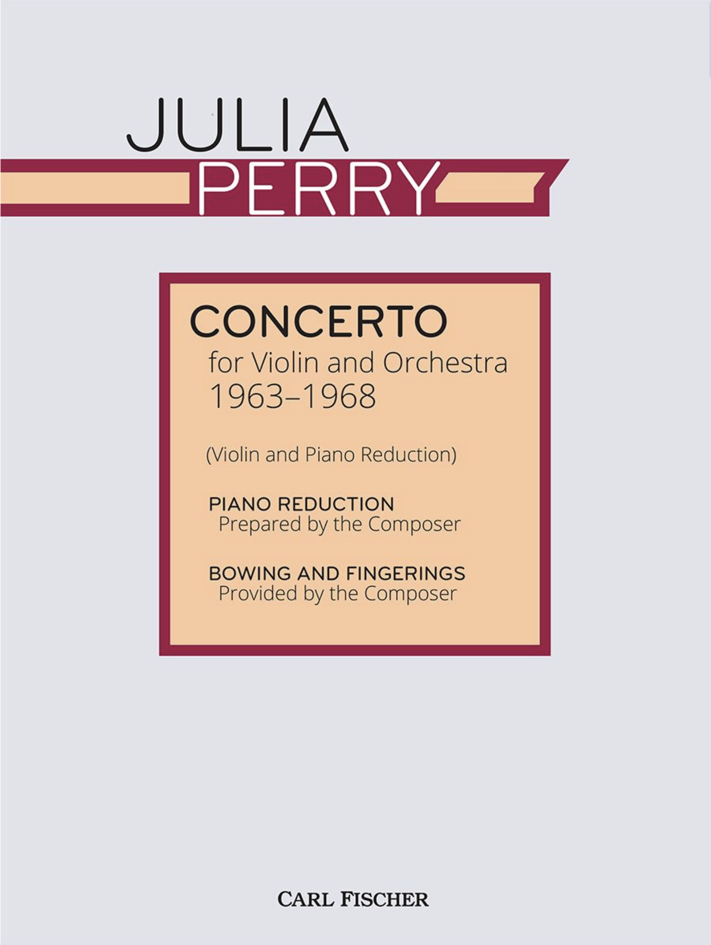 Perry: Concerto 1963-1968 (violin and piano) FISCHER - Metzler Violin ...